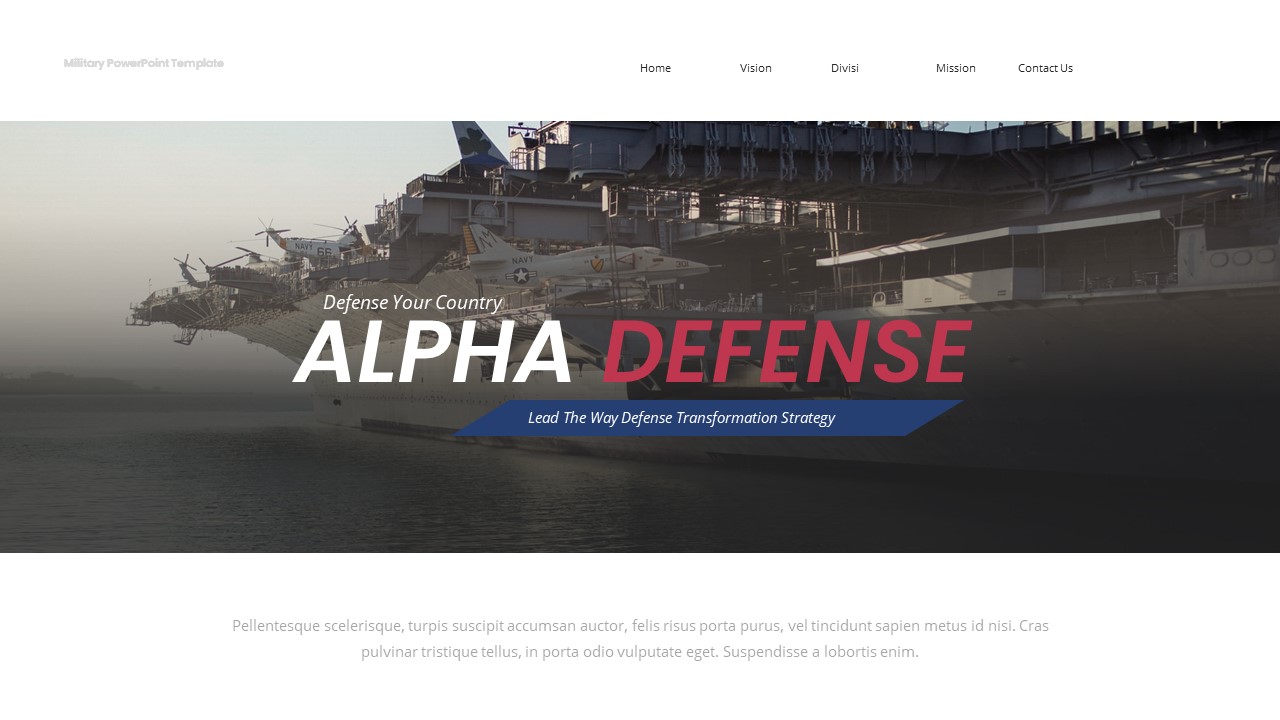Military Alpha Defense Google Slides Template by Focusdesigntem ...