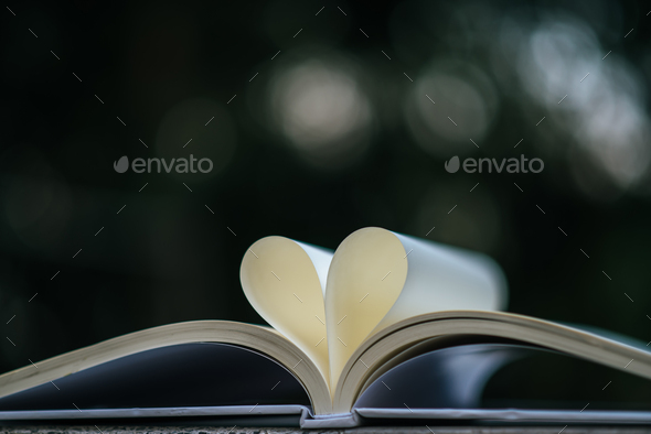 Open book with shape heart Stock Photo by Johnstocker | PhotoDune