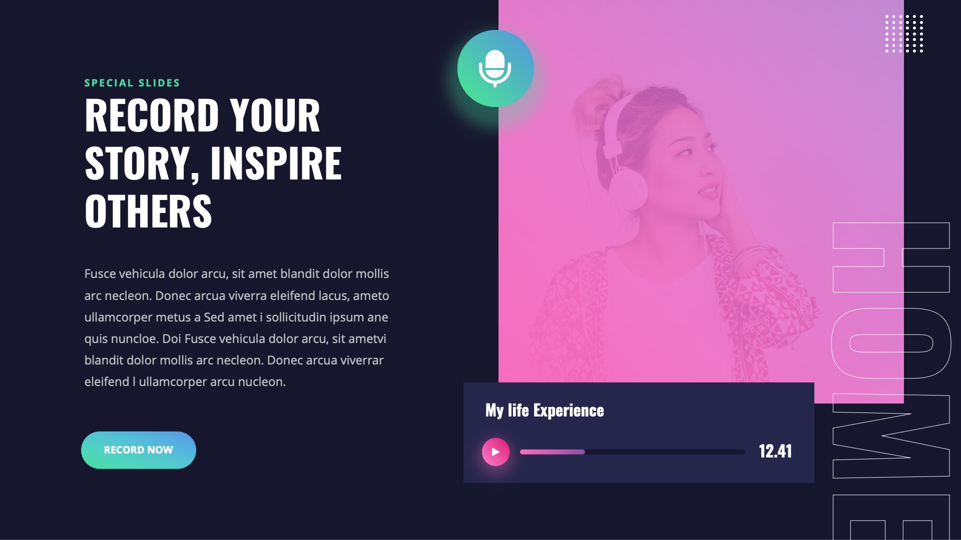 PODZY - Audio Podcast Google Slides Template, Presentation Templates