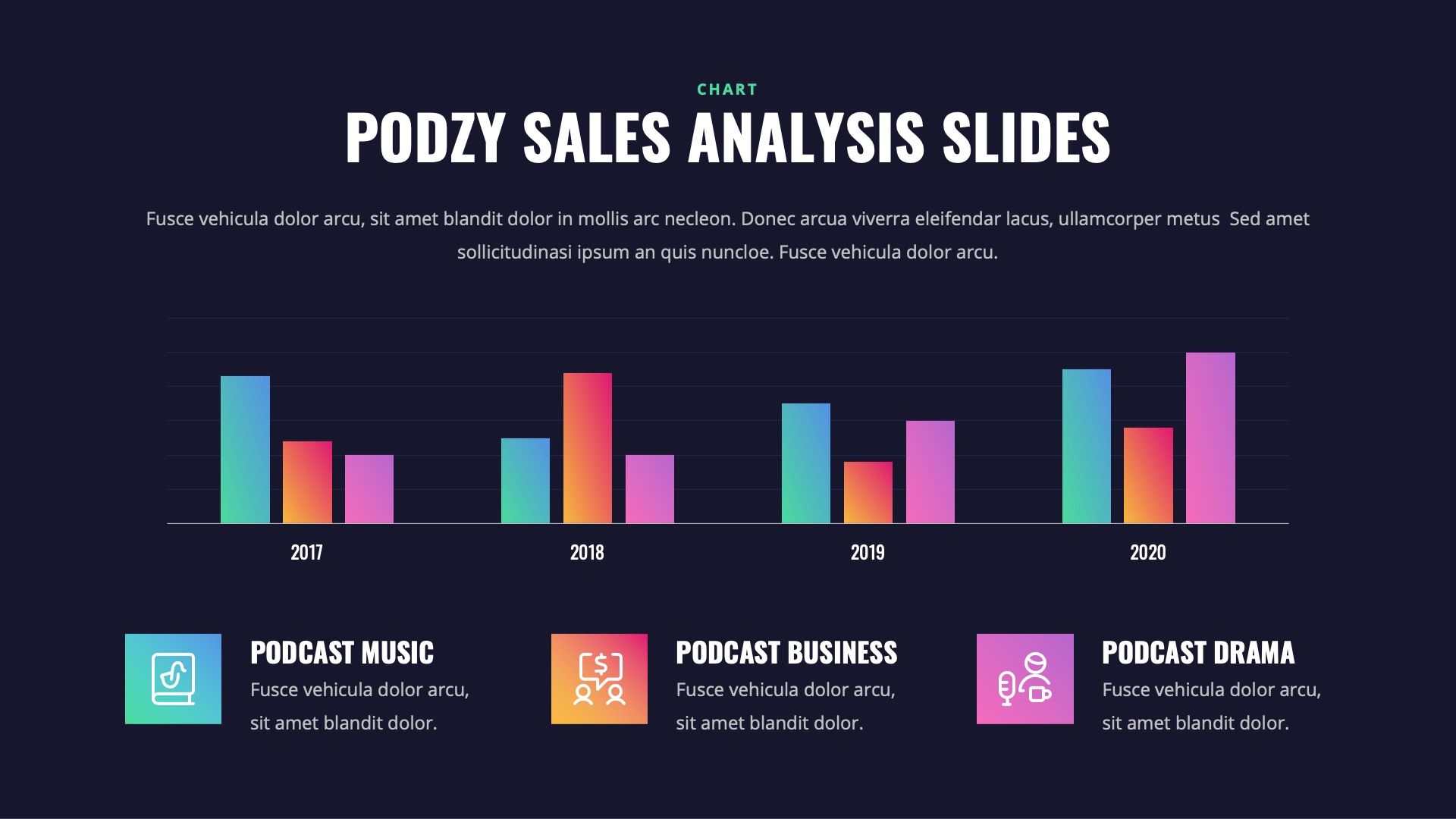 PODZY - Audio Podcast Google Slides Template, Presentation Templates
