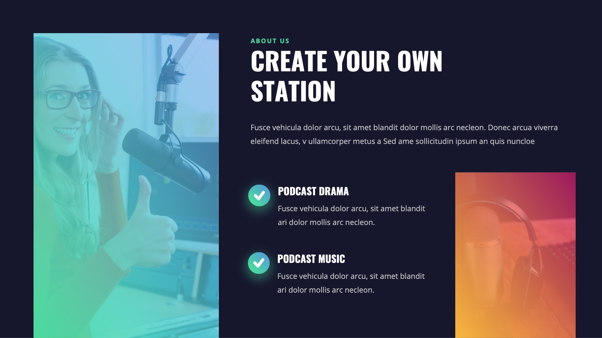 PODZY - Audio Podcast Google Slides Template, Presentation Templates