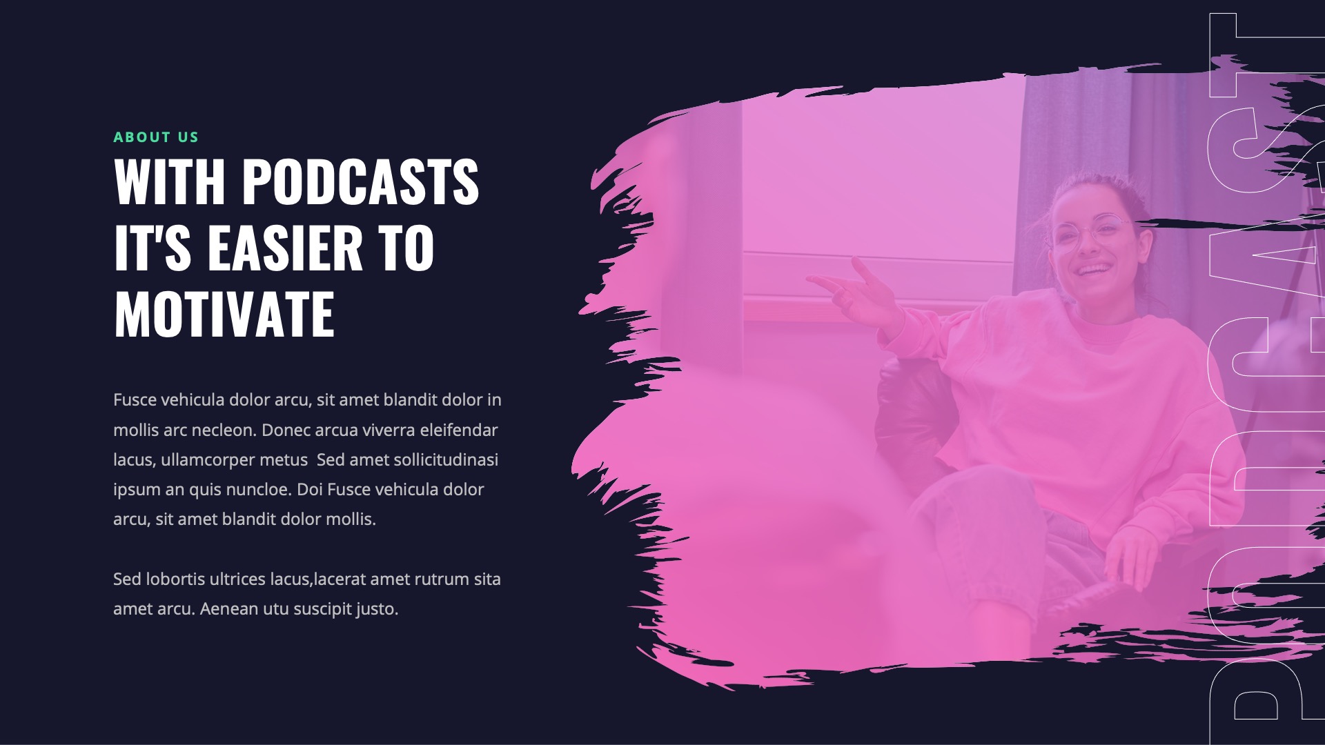 PODZY - Audio Podcast Google Slides Template, Presentation Templates