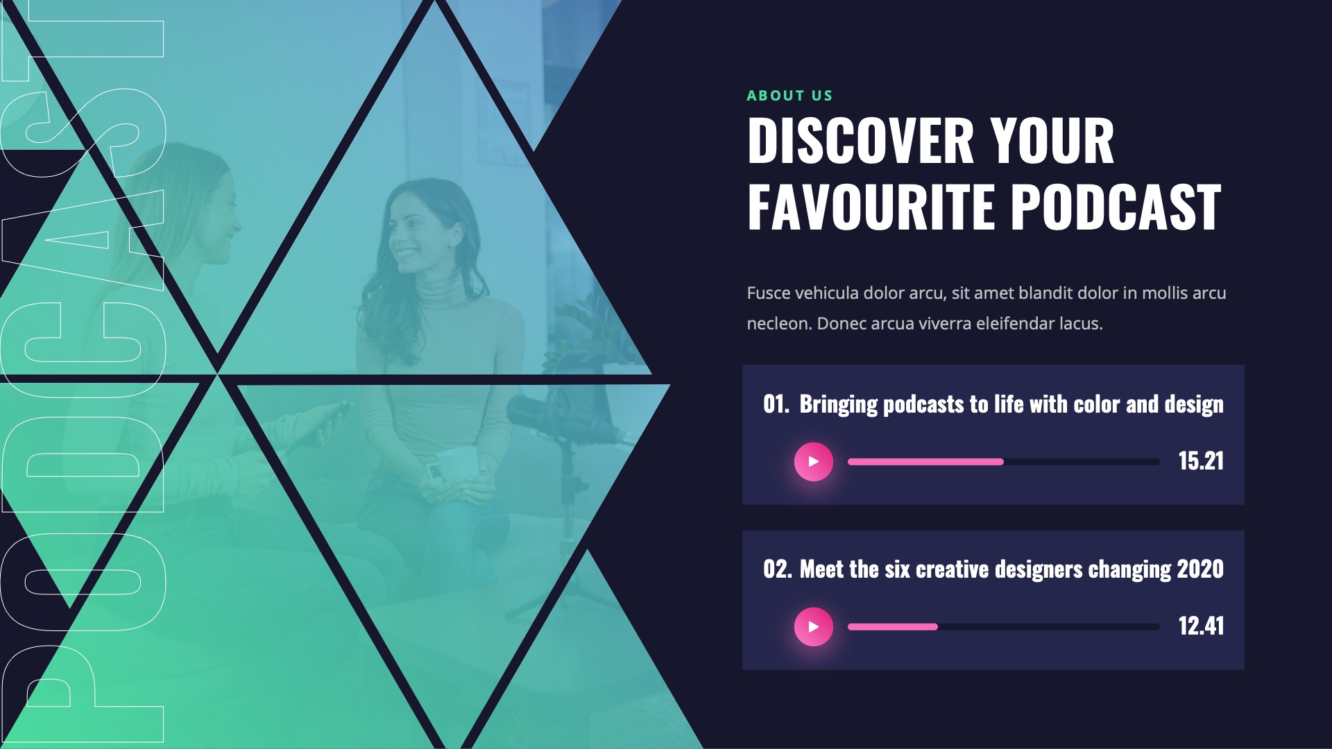 PODZY - Audio Podcast Google Slides Template, Presentation Templates