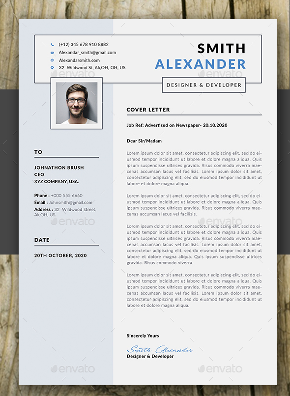 Simple and Clean Resume and Cover Letter, Print Templates | GraphicRiver