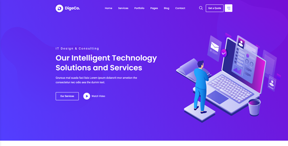 Digeco – Startup Agency HTML Template by RadiusTheme | ThemeForest