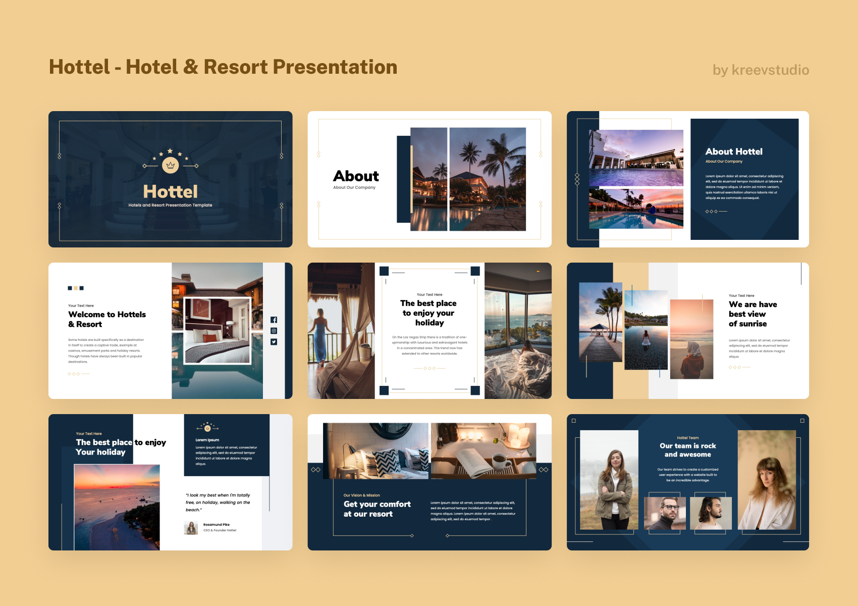 Hottel - Hotel & Resort Power Point Presentation, Presentation Templates