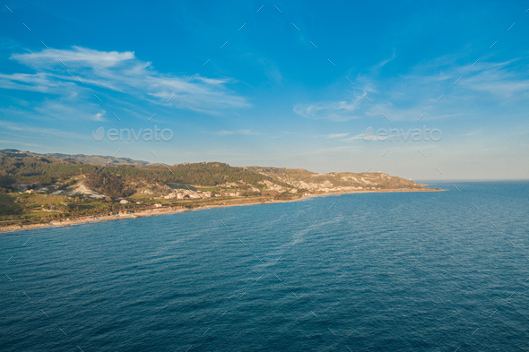 Aerial view of the coast of Palizzi, Calabria. Stock Photo by ...