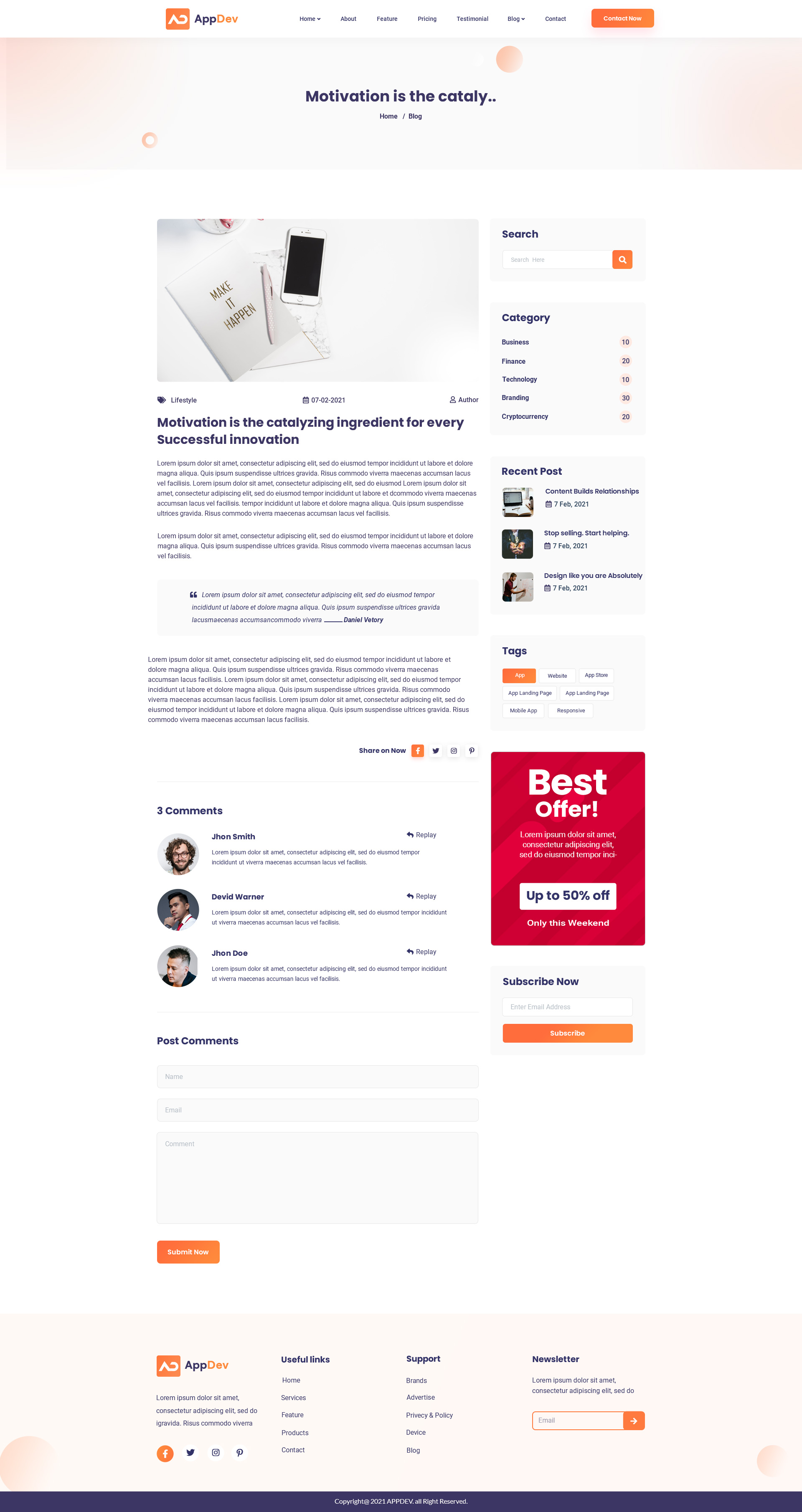 Appdev - App Landing PSD Template by imjol | ThemeForest