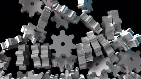 Falling Many Gears Computer Generated, Motion Graphics | VideoHive