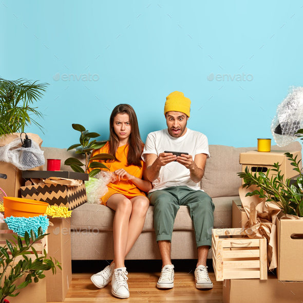 Sad dissatisfied girlfriend angry with boyfriend who obsessed with ...