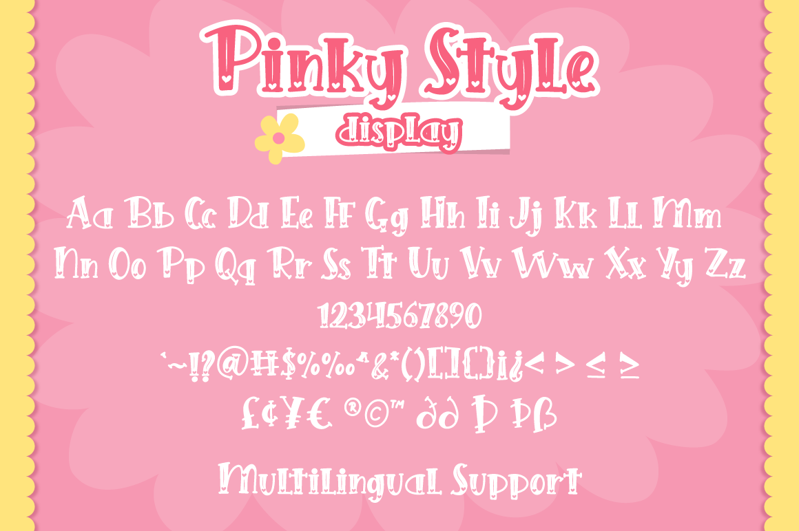Pinky Style - Lovely Craft Font, Fonts | GraphicRiver