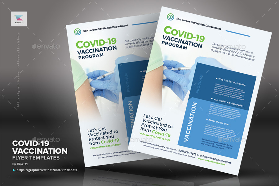 Covid-19 Vaccination Flyer Templates, Print Templates | GraphicRiver