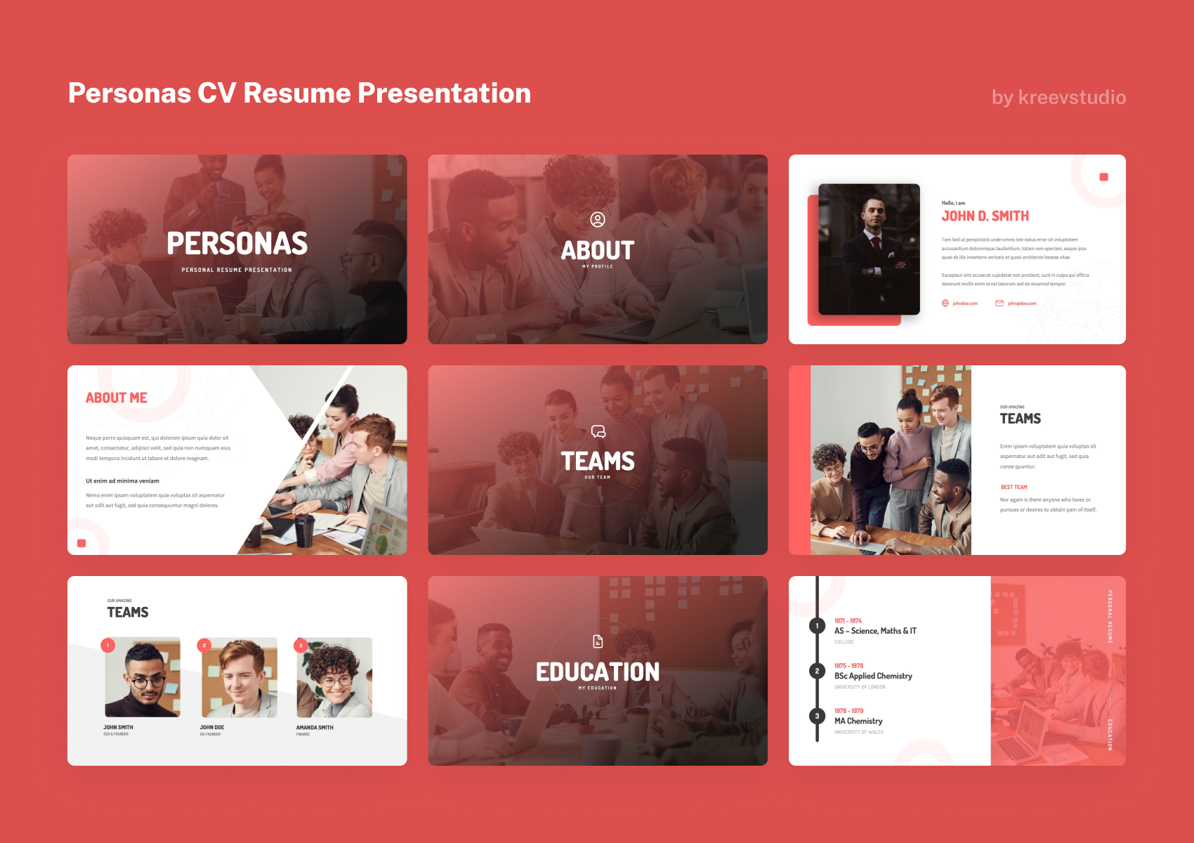 Personas - Personal Resume Power Point Template, Presentation Templates