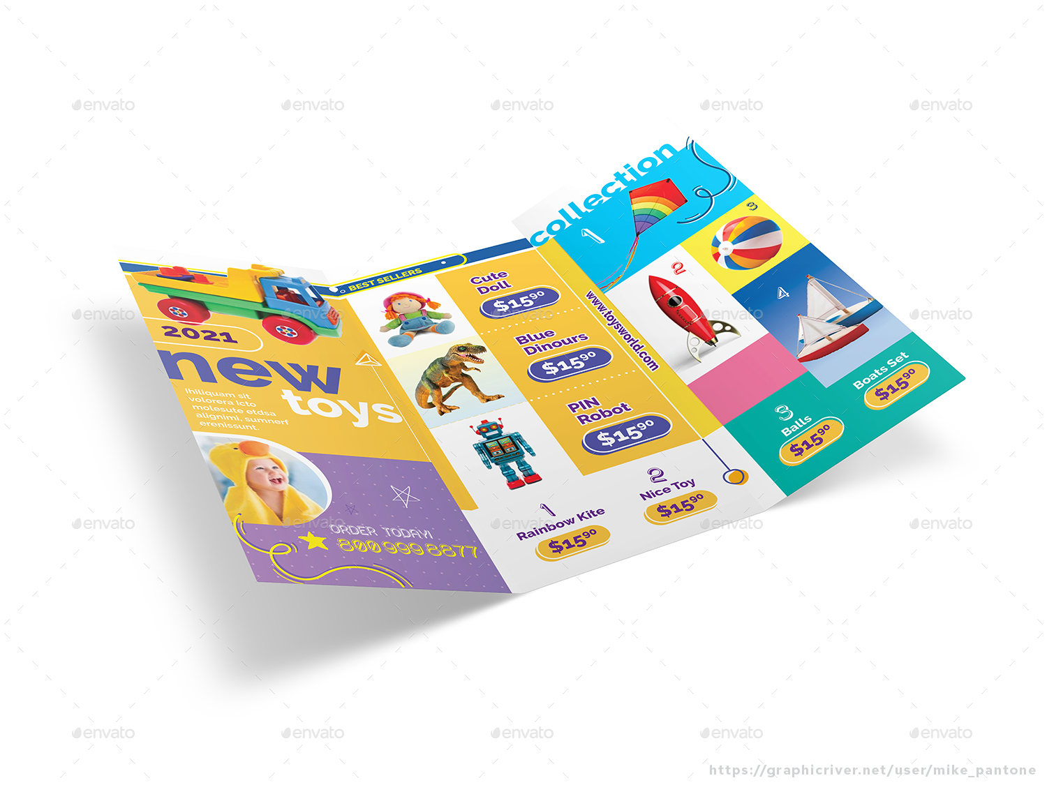 Toys Sale Trifold Brochure, Print Templates | GraphicRiver