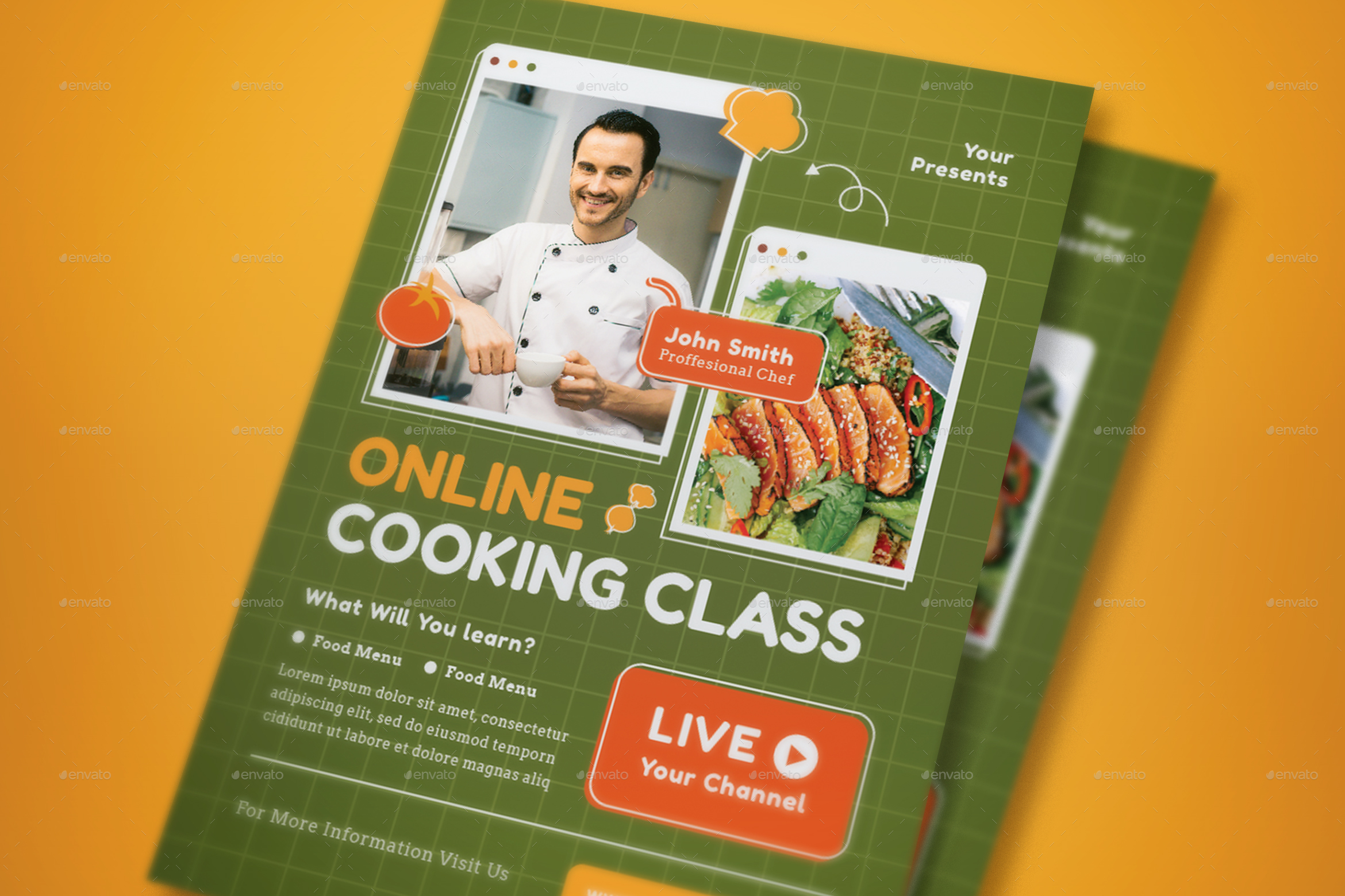 Online Cooking Class Flyer Pack, Print Templates | GraphicRiver