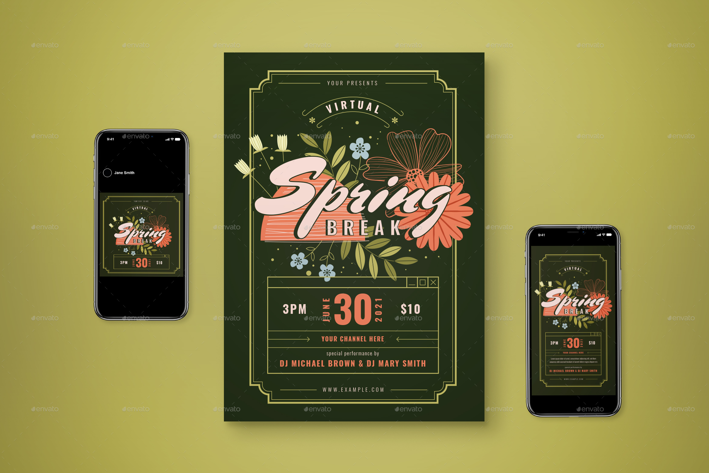 Virtual Spring Break Flyer Pack by graphicook | GraphicRiver