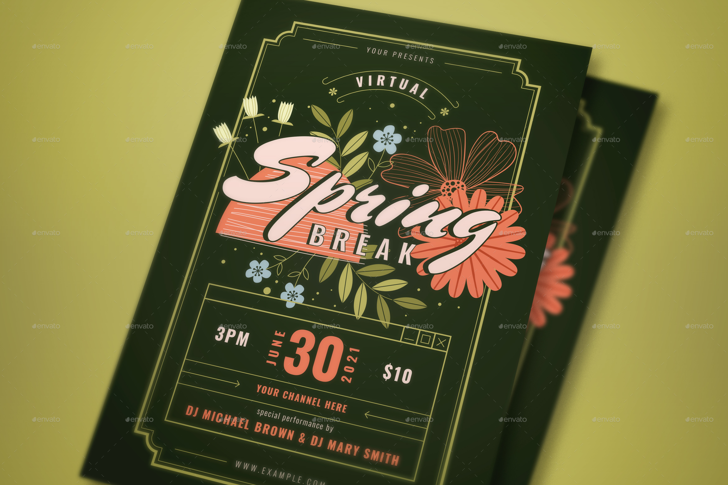 Virtual Spring Break Flyer Pack by graphicook | GraphicRiver
