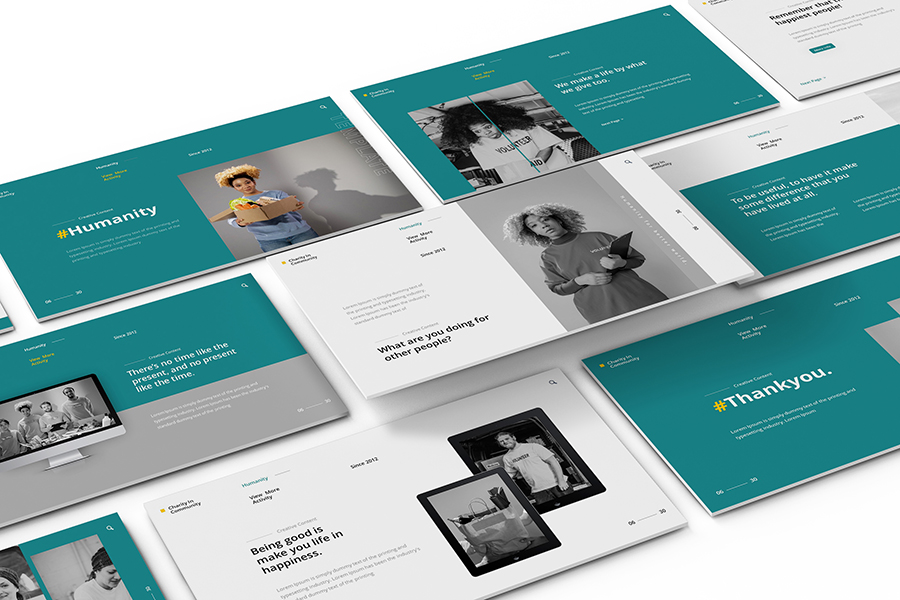 Social Humanity Keynote Presentation Template, Presentation Templates