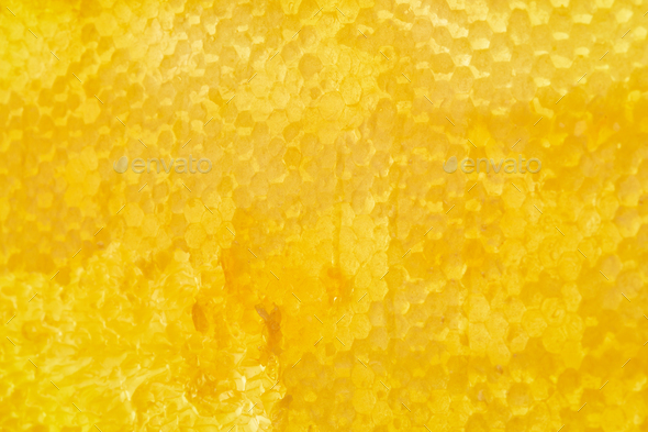 full frame of beeswax with honey as background Stock Photo by ...