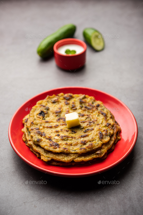 Indian cucumber paratha also known as Kheera parotta or Kakdi ...