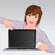 Girl with laptop, Vectors | GraphicRiver