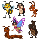 Set of Six Cartoon Insect Character, Vectors | GraphicRiver