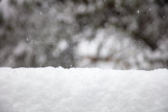 Winter snow background with empty space, holiday greeting card template ...