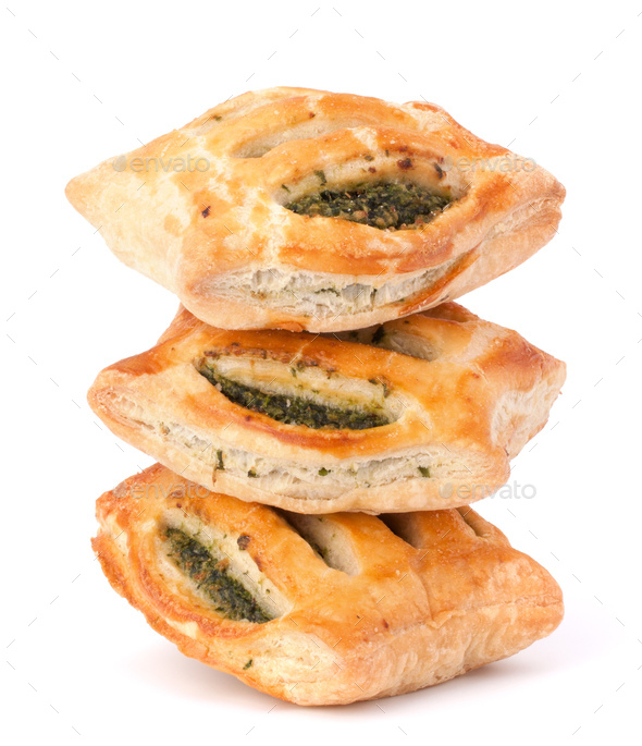 Puff pastry bun isolated on white background. Stock Photo by natika
