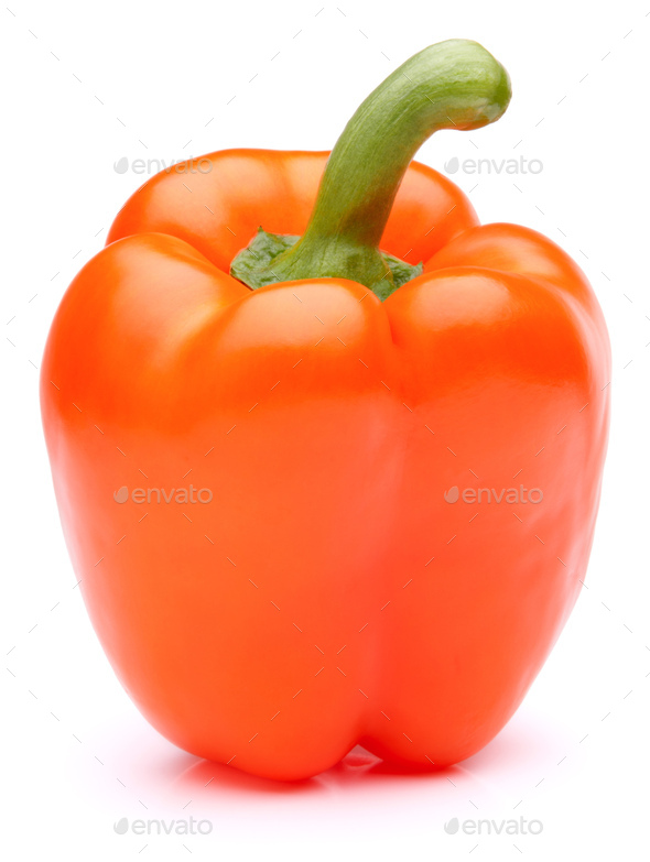 Orange sweet bell pepper isolated on white background cutout Stock ...