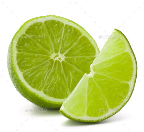 Citrus lime fruit isolated on white background cutout Stock Photo by natika