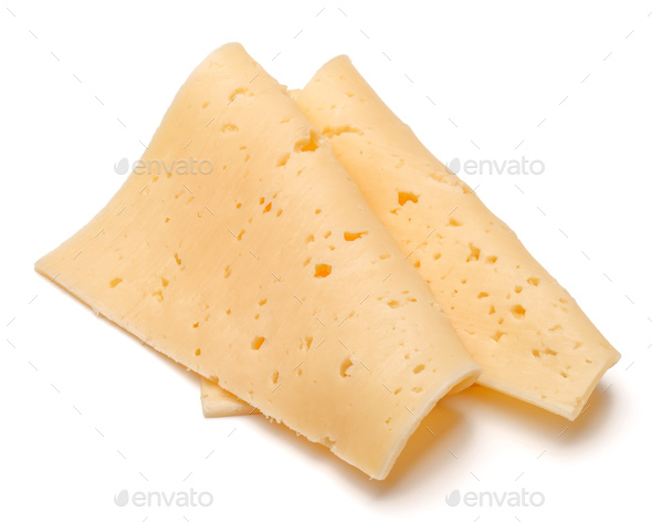 cheese slice isolated on white background cutout Stock Photo by natika