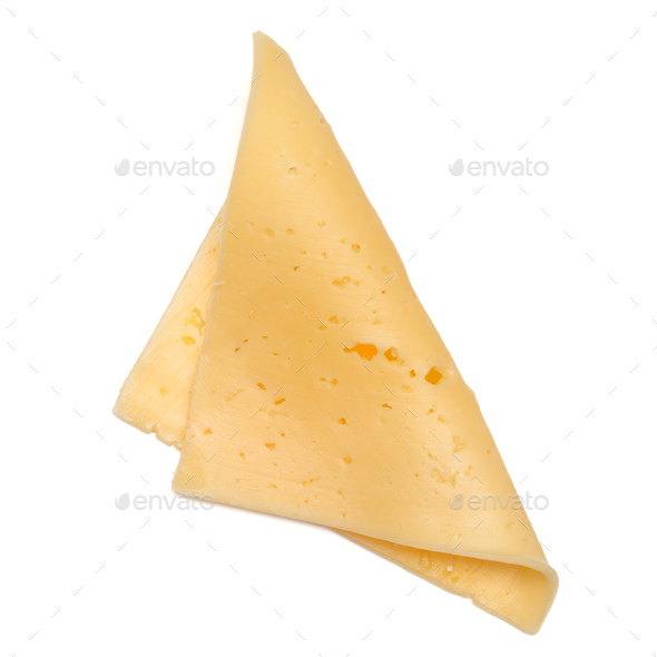 cheese slice isolated on white background cutout Stock Photo by natika