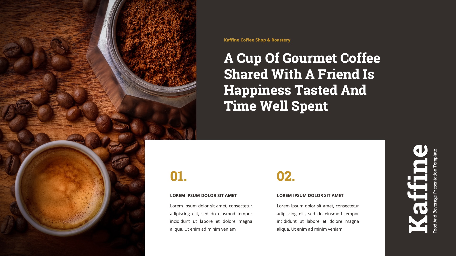 Kaffine - Coffee Shop Google Slides Template, Presentation Templates