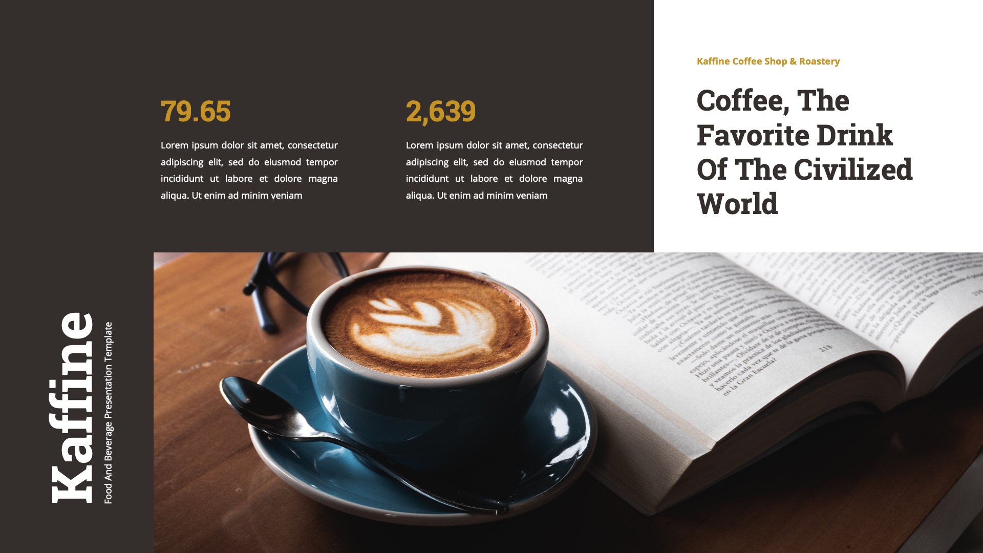 Kaffine - Coffee Shop Google Slides Template, Presentation Templates