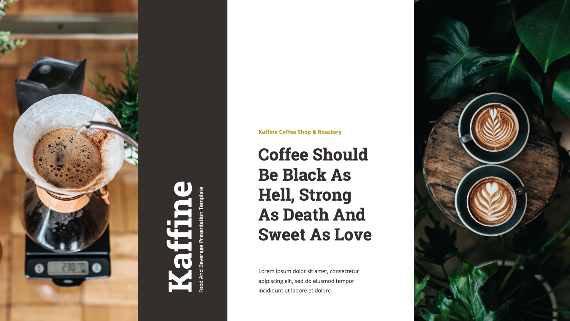 Kaffine - Coffee Shop Google Slides Template, Presentation Templates
