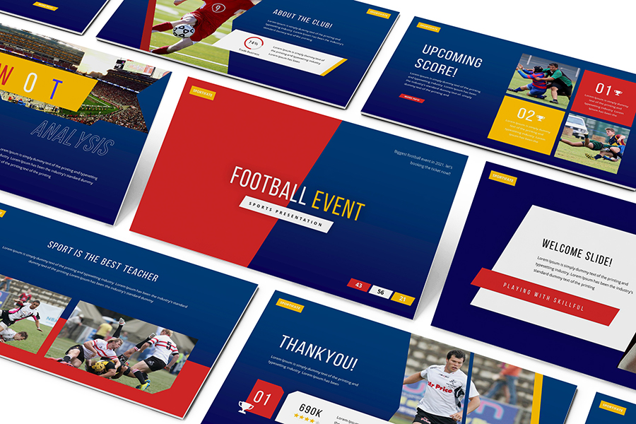 Football Event Google Slides Presentation Template, Presentation Templates