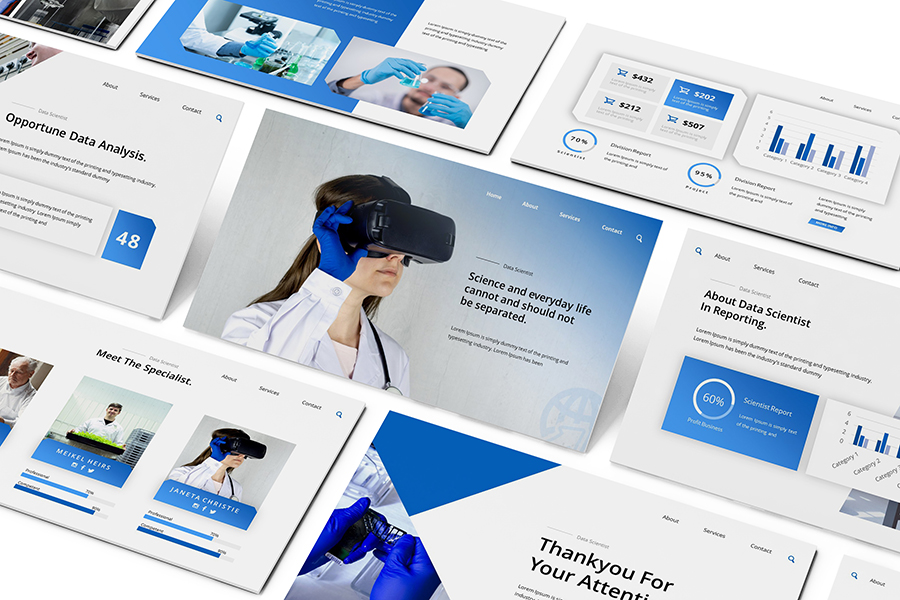 World Data Scientist Keynote Presentation Template, Presentation Templates