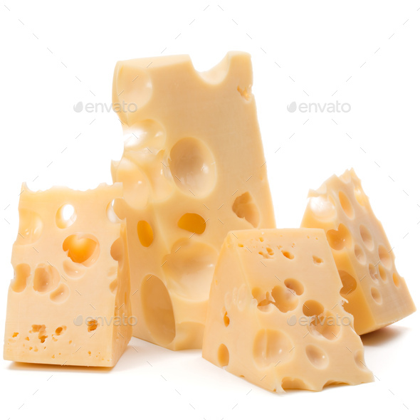 Cheese block isolated on white background cutout Stock Photo by natika