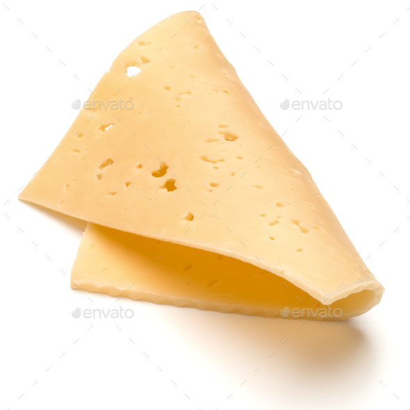 cheese slice isolated on white background cutout Stock Photo by natika