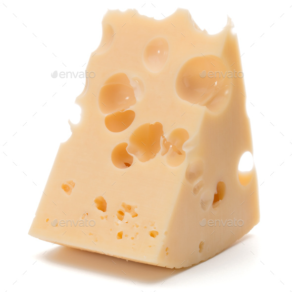 Cheese block isolated on white background cutout Stock Photo by natika