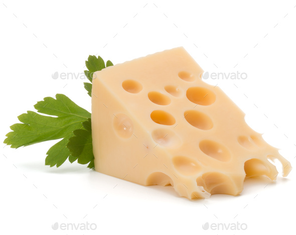 Cheese block isolated on white background cutout Stock Photo by natika