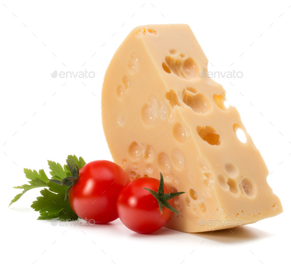 Cheese block isolated on white background cutout Stock Photo by natika