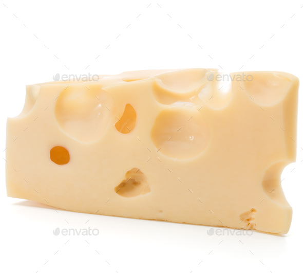 Cheese block isolated on white background cutout Stock Photo by natika