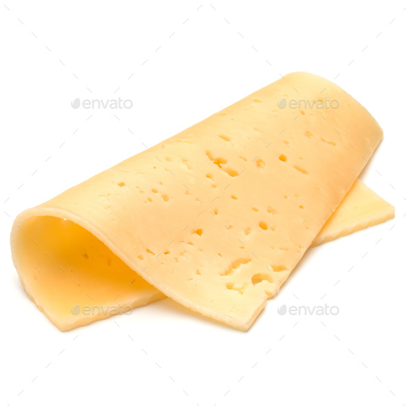 cheese slice isolated on white background cutout Stock Photo by natika