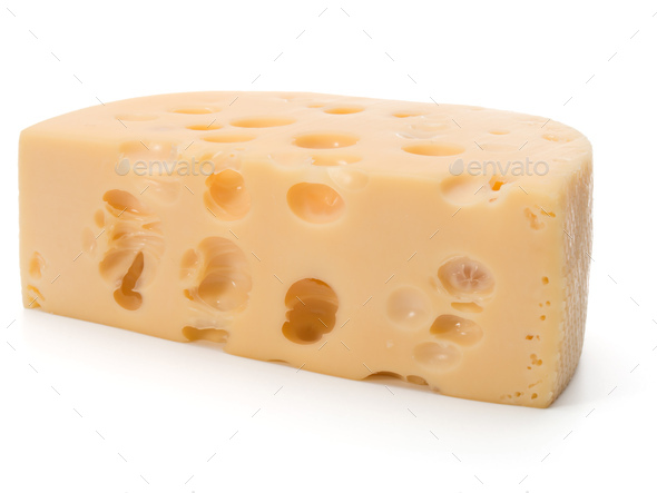Cheese block isolated on white background cutout Stock Photo by natika