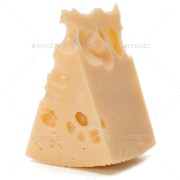 Cheese block isolated on white background cutout Stock Photo by natika