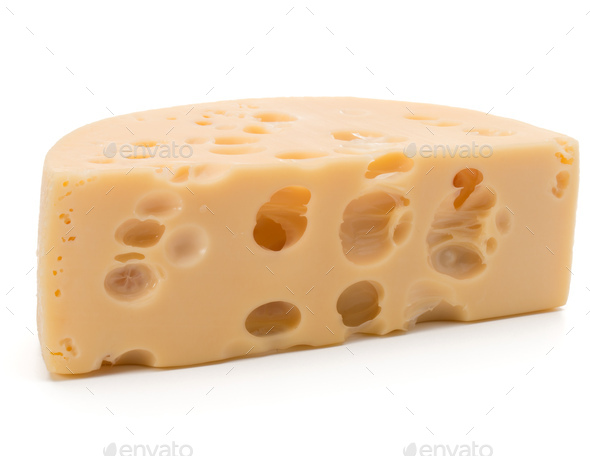 Cheese block isolated on white background cutout Stock Photo by natika