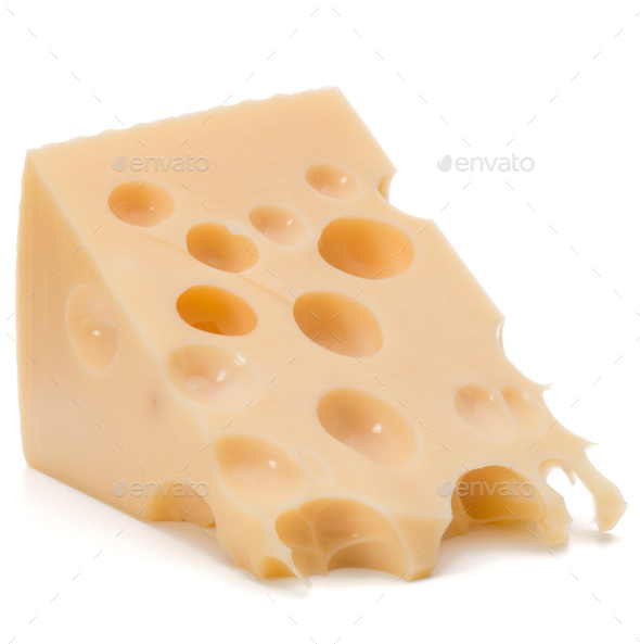 Cheese block isolated on white background cutout Stock Photo by natika