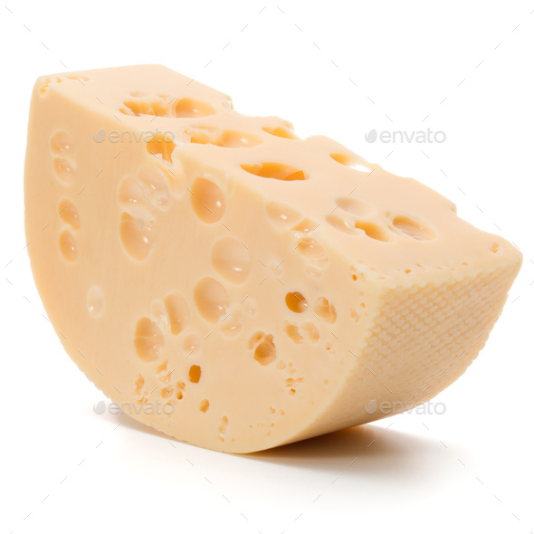 Cheese block isolated on white background cutout Stock Photo by natika
