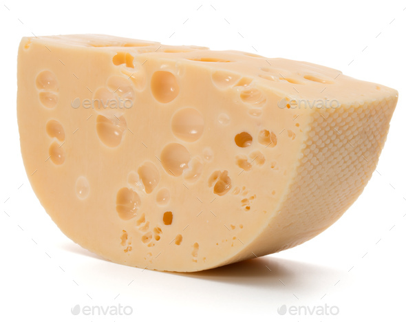 Cheese block isolated on white background cutout Stock Photo by natika